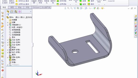 SolidWorks钣金视频演示:电器支架