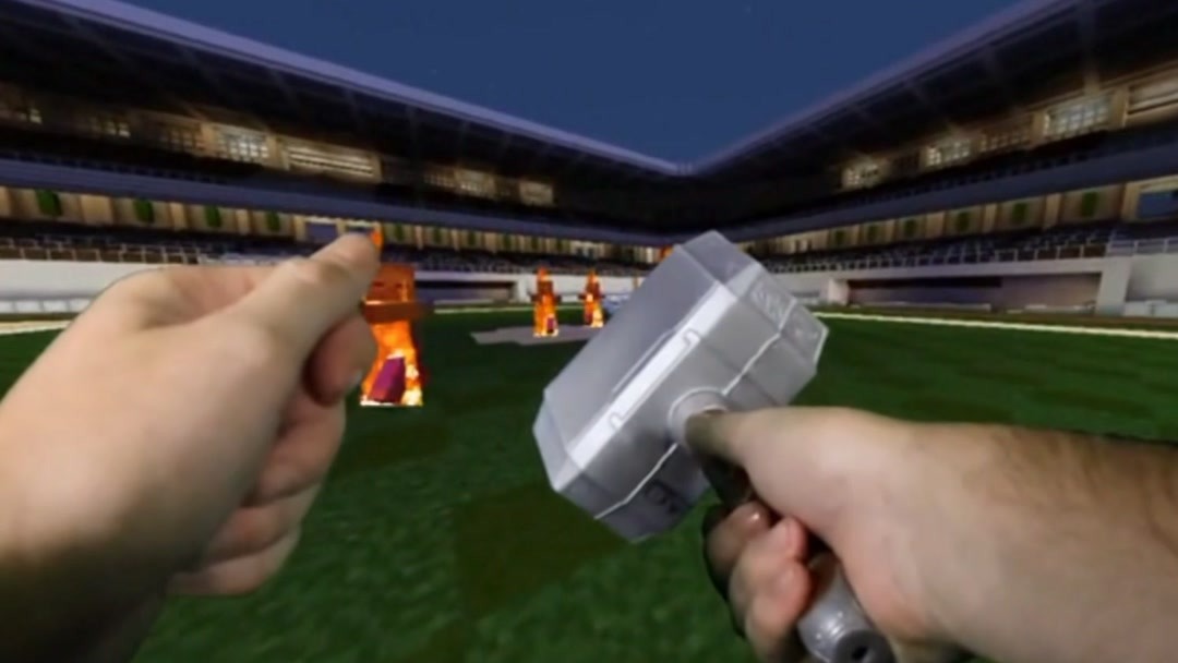 我的世界真人版:最强武器雷神之锤打僵尸,雷电法王攻击