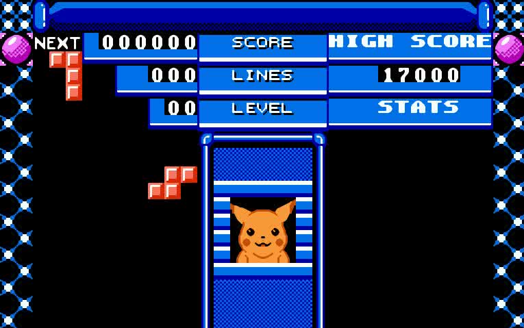 fc红白机皮卡丘版俄罗斯方块,你玩过吗