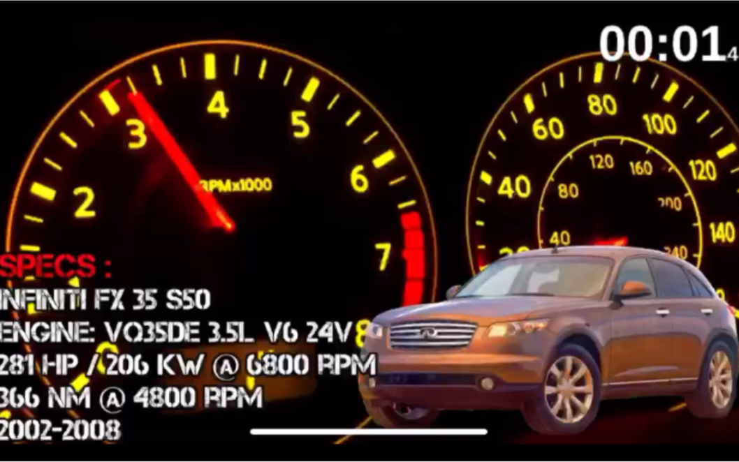 各版本英菲尼迪FX加速能力测试、蹦直线256期