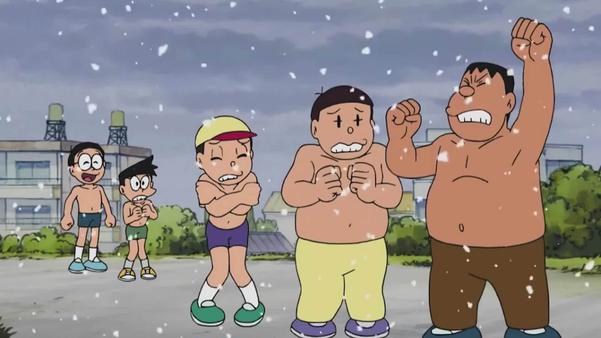 哆啦A梦:被照片保护大雄不畏严寒,满街乱飘大雄差点被烧焦