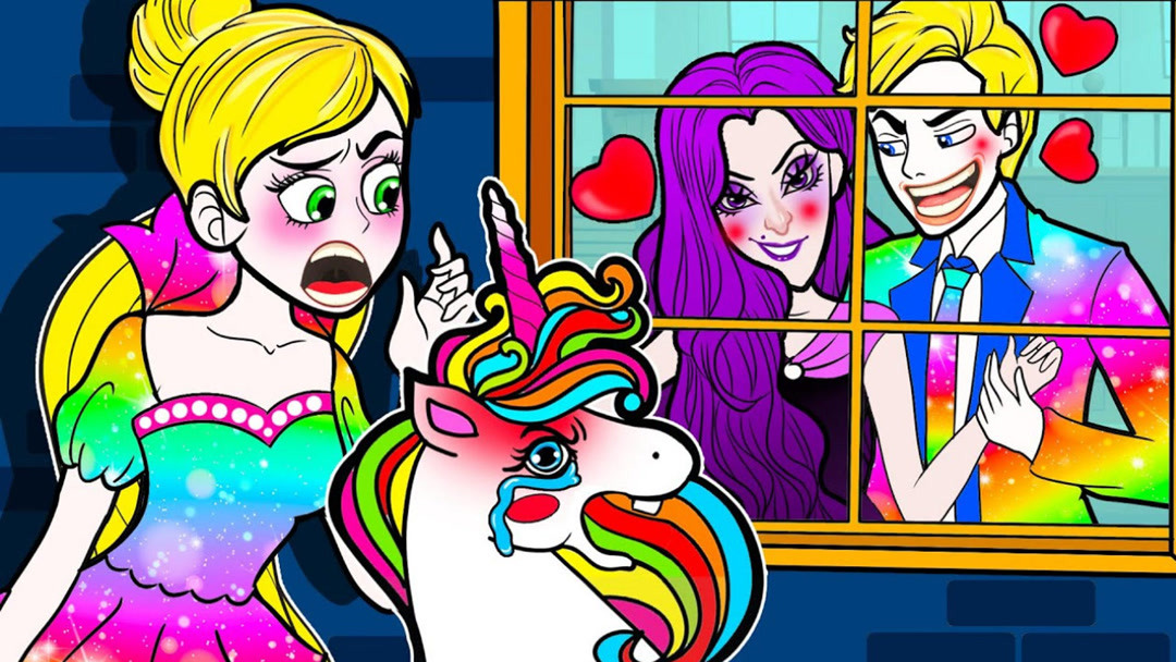 剪纸手工画:女巫设计陷害,长发救助受伤独角兽,独角兽知恩图报