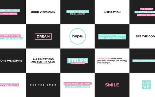 PR模板-文字标题排版模板动态文字模板