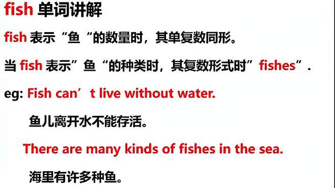 fish单复数讲解,英语学习