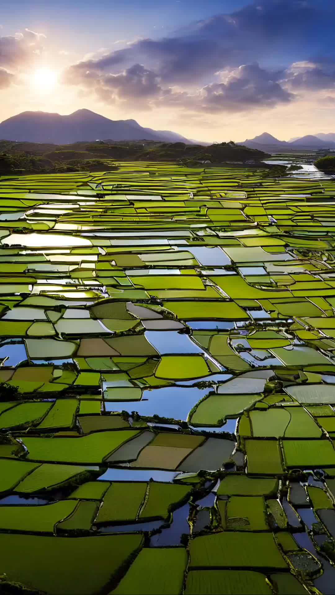 美丽的稻田,如诗如画