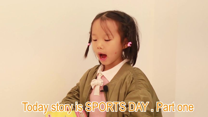 6岁小朋友小猪佩奇英语绘本朗读,《运动会》sports day p1