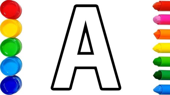 儿童简笔画,金粉字母表画画
