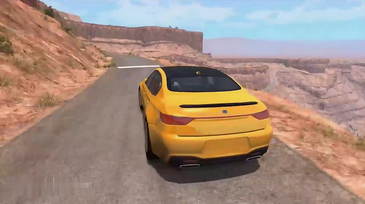 车祸模拟:跑车碾压巨大的长钉导致连环撞车