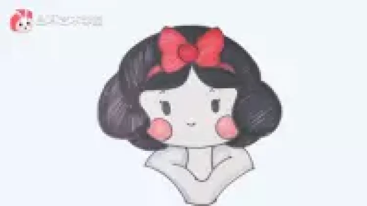 兔耳姐姐简笔画: 画美丽的白雪公主, 童话故事系列一