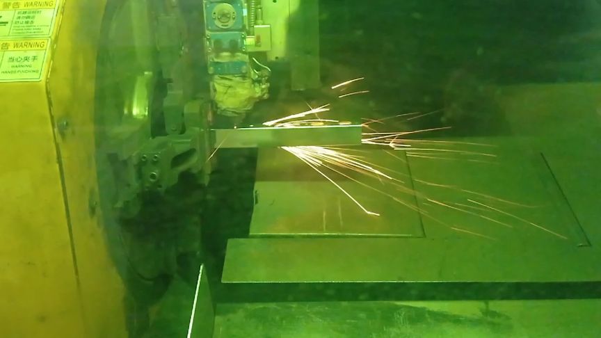 【激光切管】38x38x1.1不锈钢方管 开孔、切断。500W