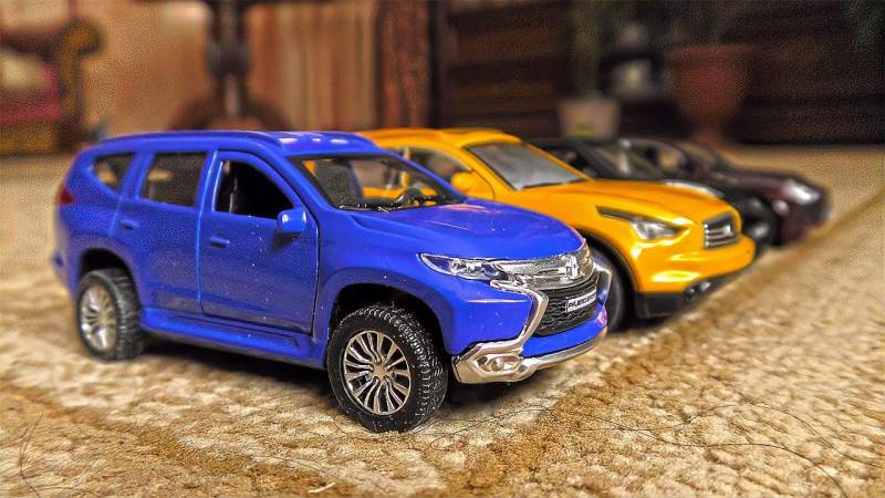 来自不同品牌的玩具车,小型汽车玩具模型,各种SUV玩具车测试