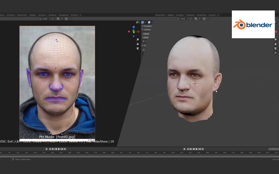 Biender二维到三维人脸生成器