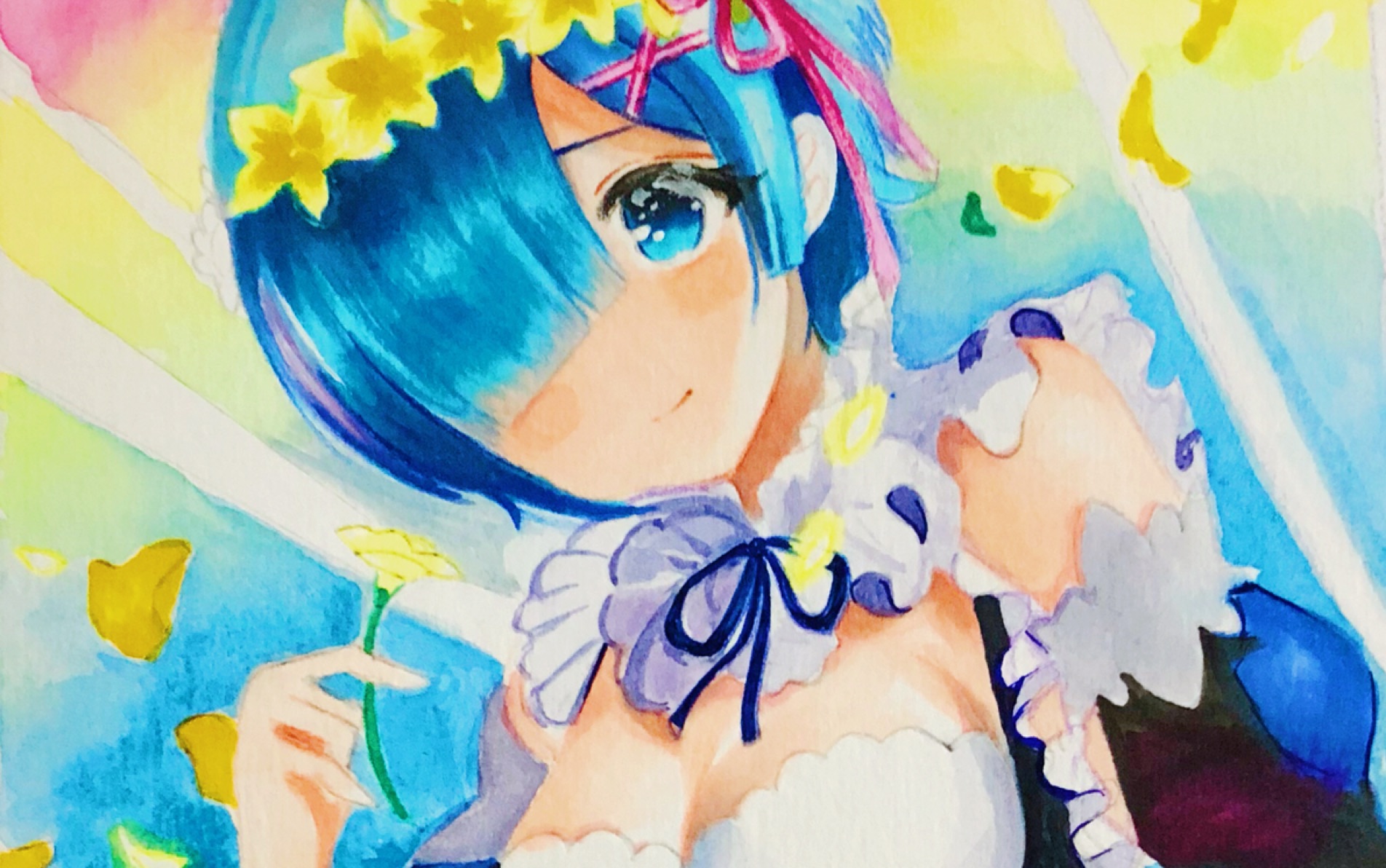 ...笔动漫】法卡勒马克笔,今天蕾姆睡醒了吗?直播示范稿同步录屏教程