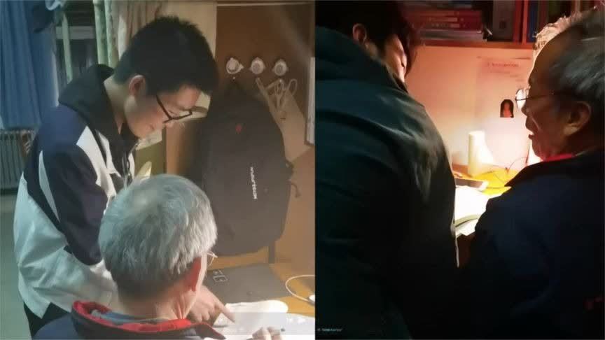 六旬白发教授夜访男寝教微积分 再学不会就对不起老师了