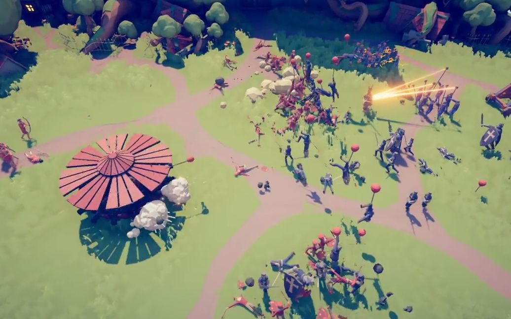 全面战争模拟器:气球兵搭配陀螺,箭塔伏兵坚守不出,打出平局