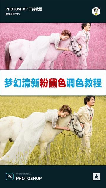 蒙版粉黛色的简单粗暴调法,你学废了吗ps教程ps...