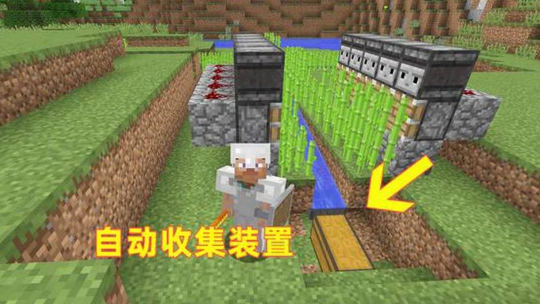 小歪日常我的世界56!为让甘蔗自动存进箱,我造了个自动收集装置
