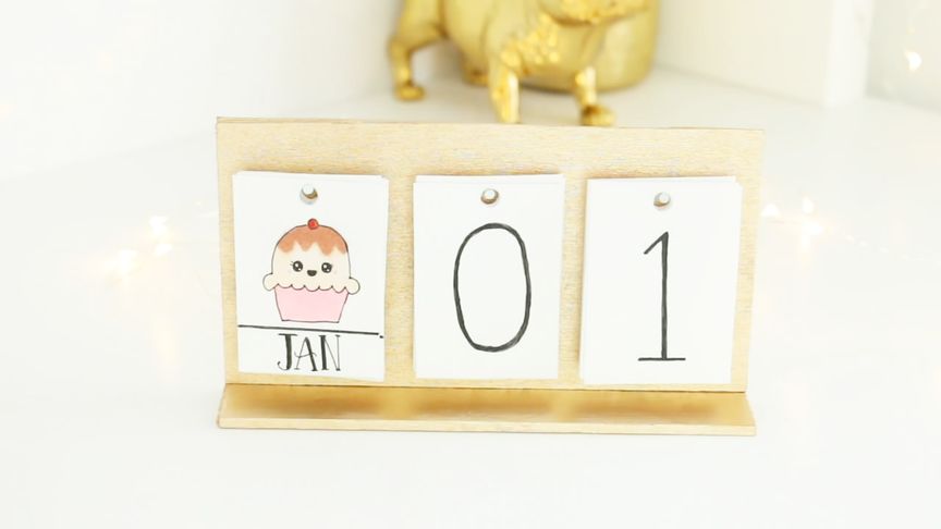 简单几样材料制作可爱日历办公桌上的超萌摆件