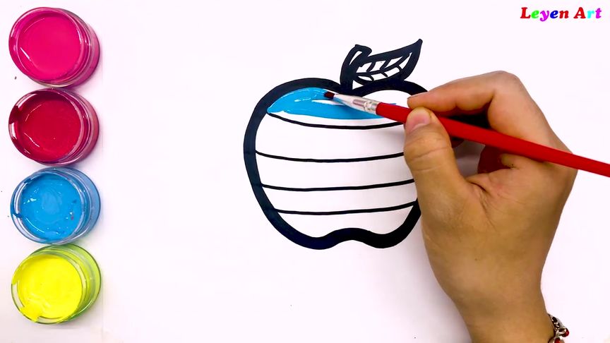 孩子一看就会画,幼儿简笔画上色教程:苹果