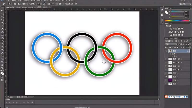PS软件制作奥运五环效果图