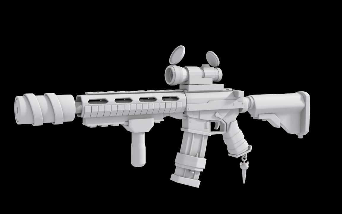 【3Dmax建模】从零开始教你制作,一把ak枪械模型全流程,从模型布线...