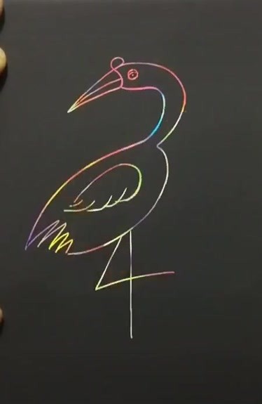 用数字34画鸟#简笔画