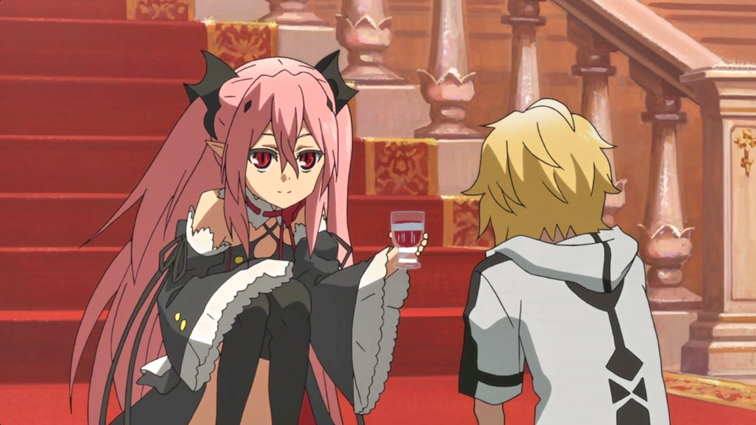 高分动漫《终结的炽天使》吸血鬼女王为了同化男孩,强制让他喝血