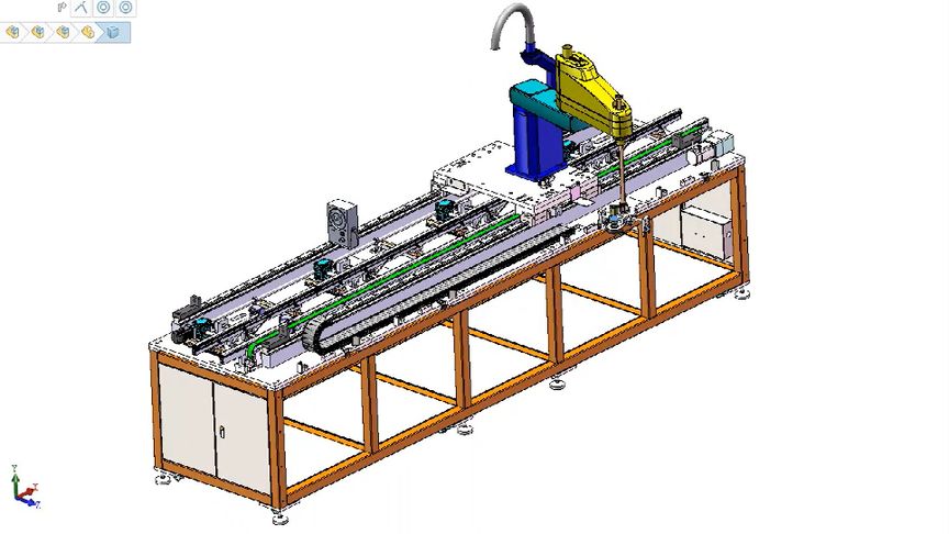 四轴机器人移动取料机构设计,可调对接皮带输送机设计思路