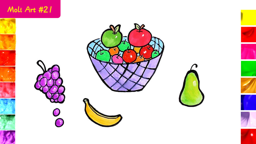 简笔画水果篮简笔画图片大全儿童画幼乐园画画作业简笔画学英语