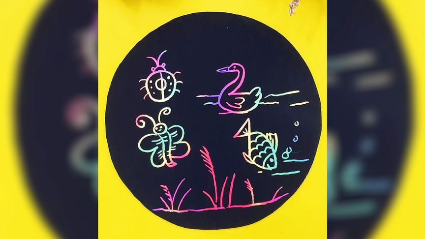 第24集|用1234创意小动物(七星瓢虫 鹅 蝴蝶 鱼)简笔画 儿童画