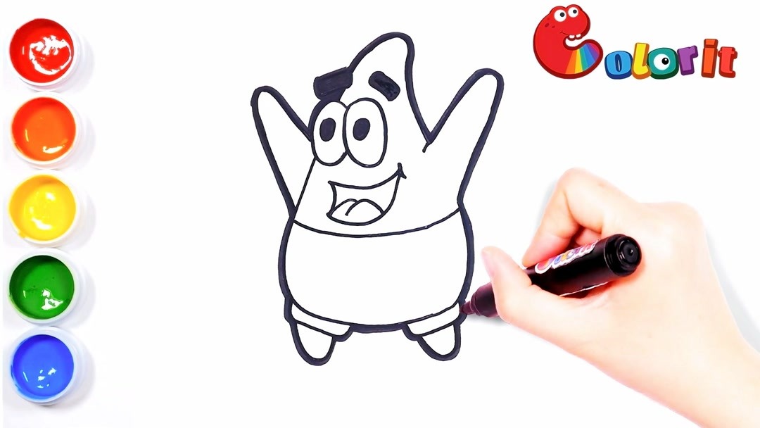 大明星来了,教你画海绵宝宝的亲密伙伴——派大星