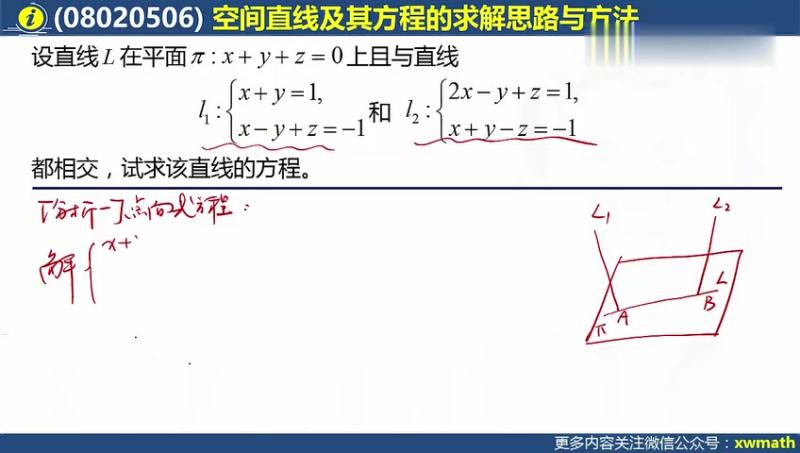 典型习题:空间直线及其方程的求解思路与方法