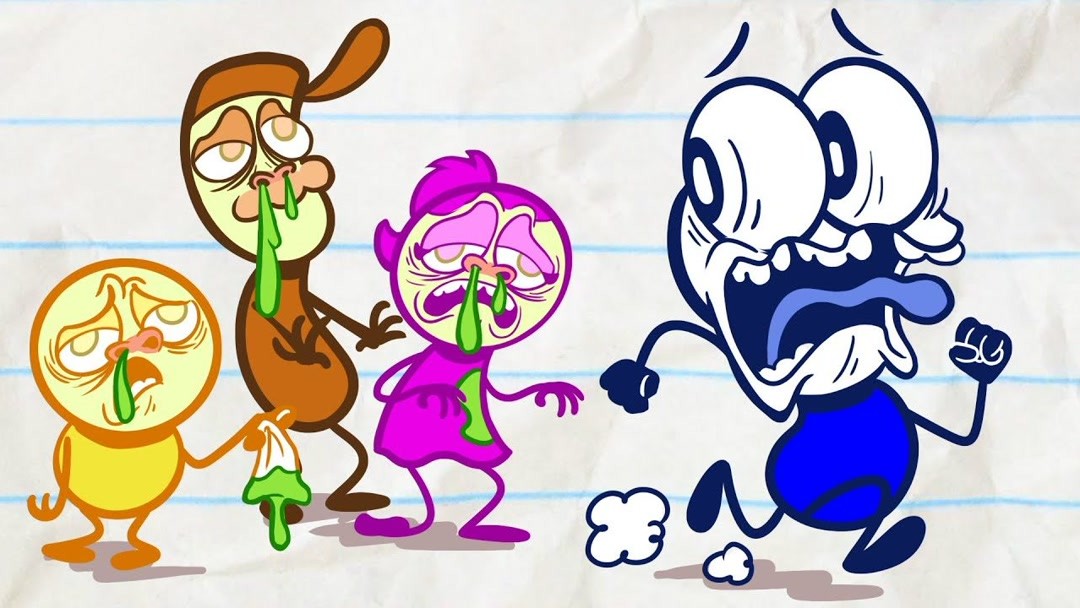 儿童益智动画!小黑人正在投篮,可是篮球投了过去居然不见了?