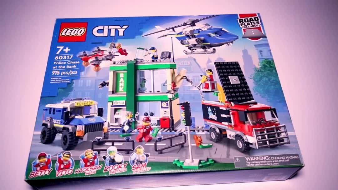 定格动画搭建乐高城市60317警察银行大追捕