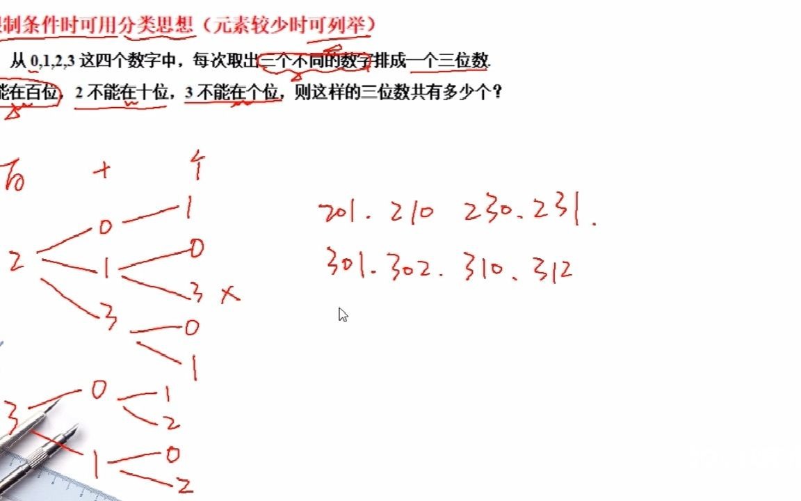 概率统计专题第16讲:排列组合中的分类思想