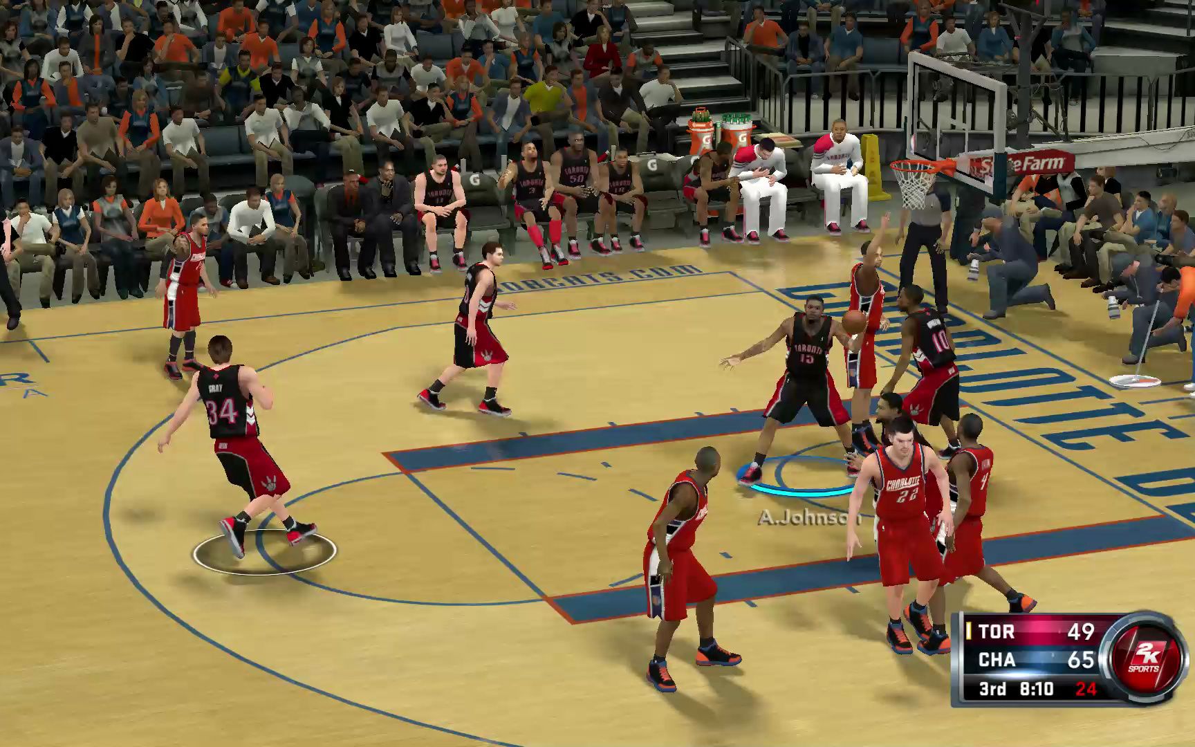 【NBA2K12】夏洛特山猫vs多伦多猛龙【第3节和第4节】+【赛后数据...