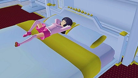 樱花校园模拟器:在城堡过夜,公主病抢了公主床,还把二狗踹下床
