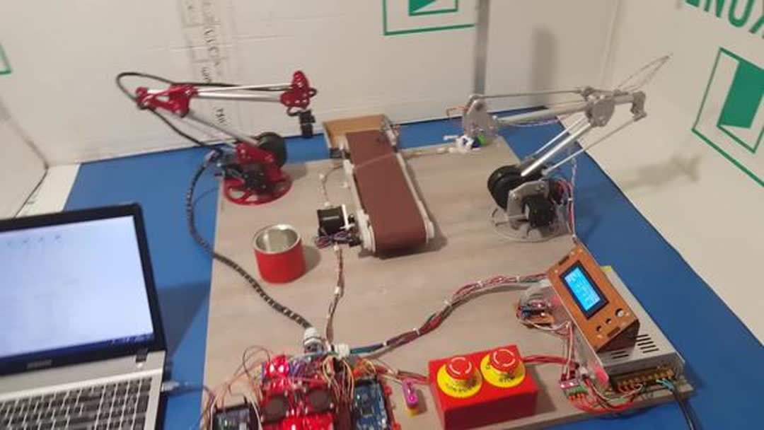 【迷你机器人工厂】3D打印机器臂色块自动分拣系统 #机器人