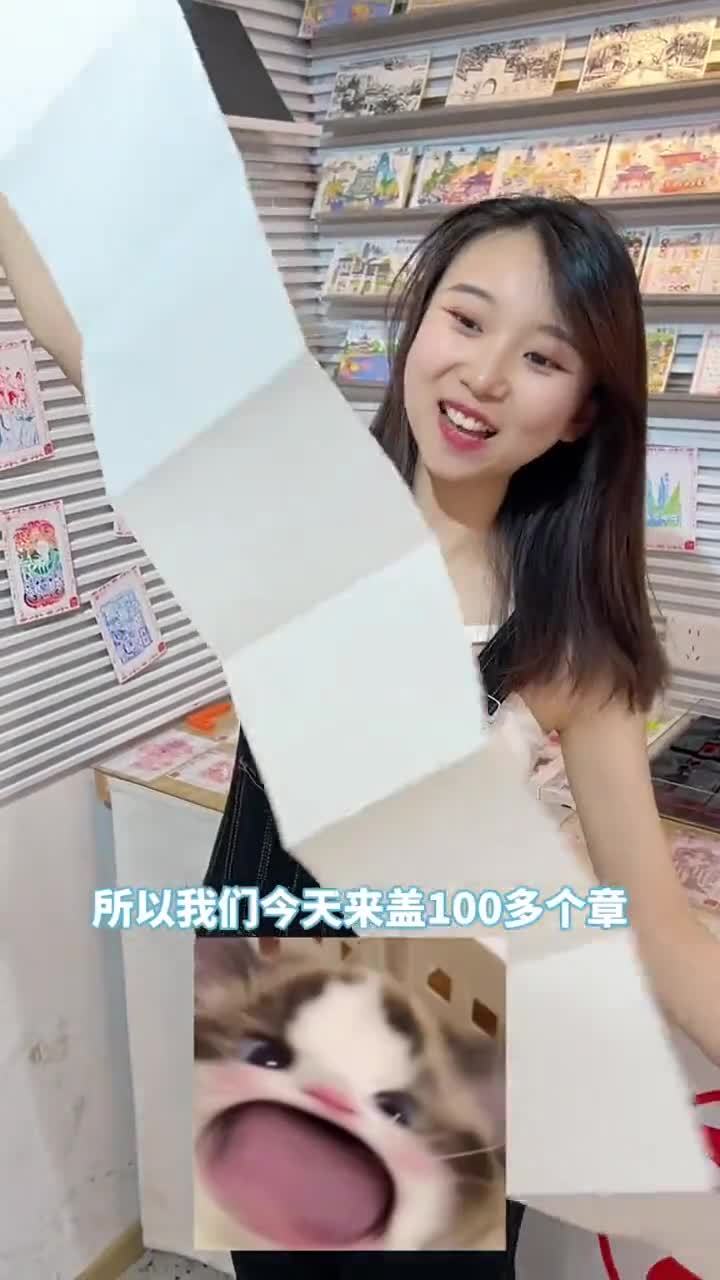 一次盖一百多个印章也太爽了吧!#丁丁式闺蜜 #盖章