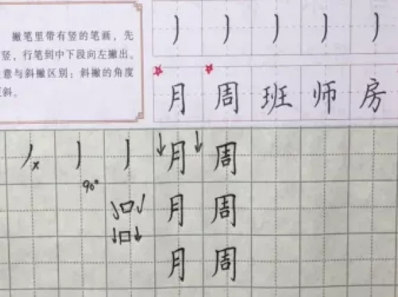 硬笔书法教程:竖撇书法技巧讲解,带你学习快速入门书法技巧