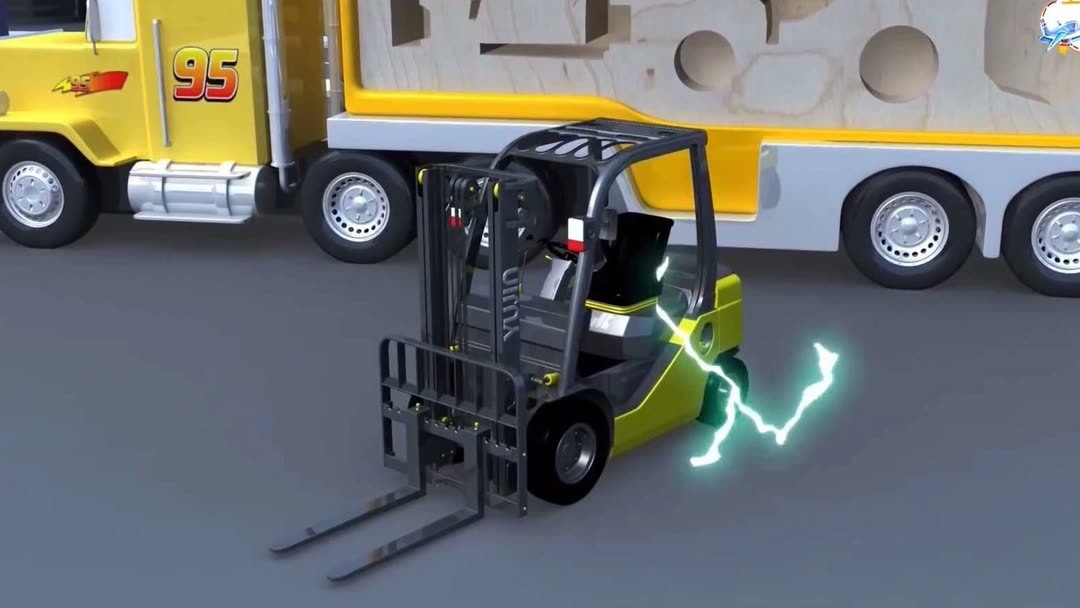 工程车好伙伴动画 第12集 农场的叉车