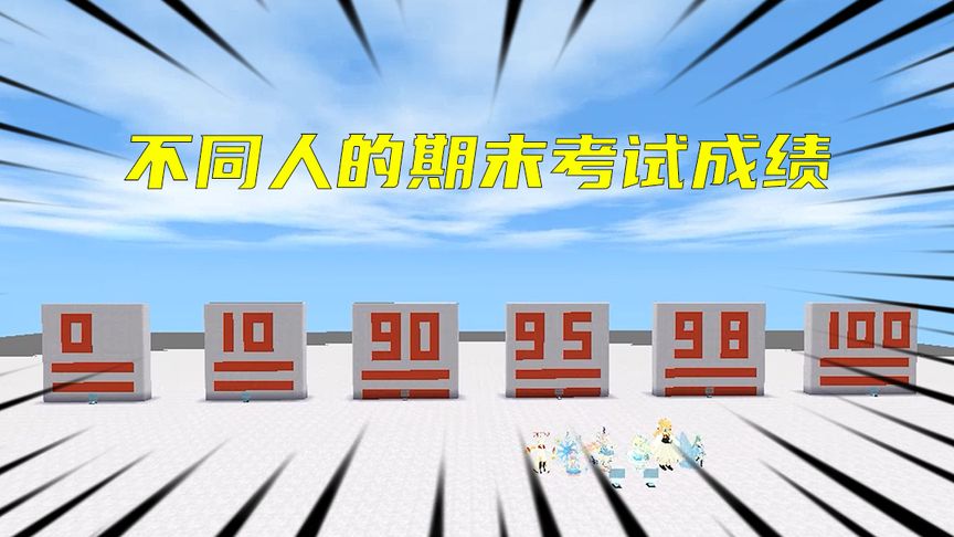 迷你世界:不同人的期末考试成绩,没想到粉丝学习成绩都这么好
