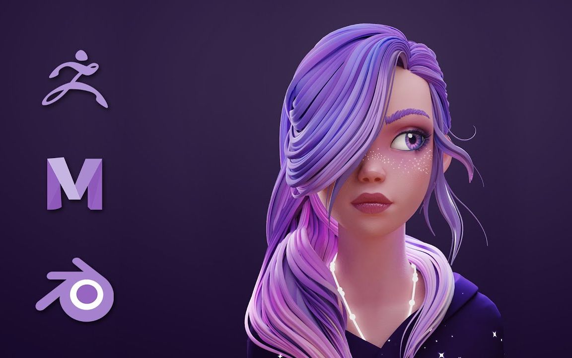 zbrush+Maya+blender来看看国外大神是怎样使用雕刻软件雕刻少女的!
