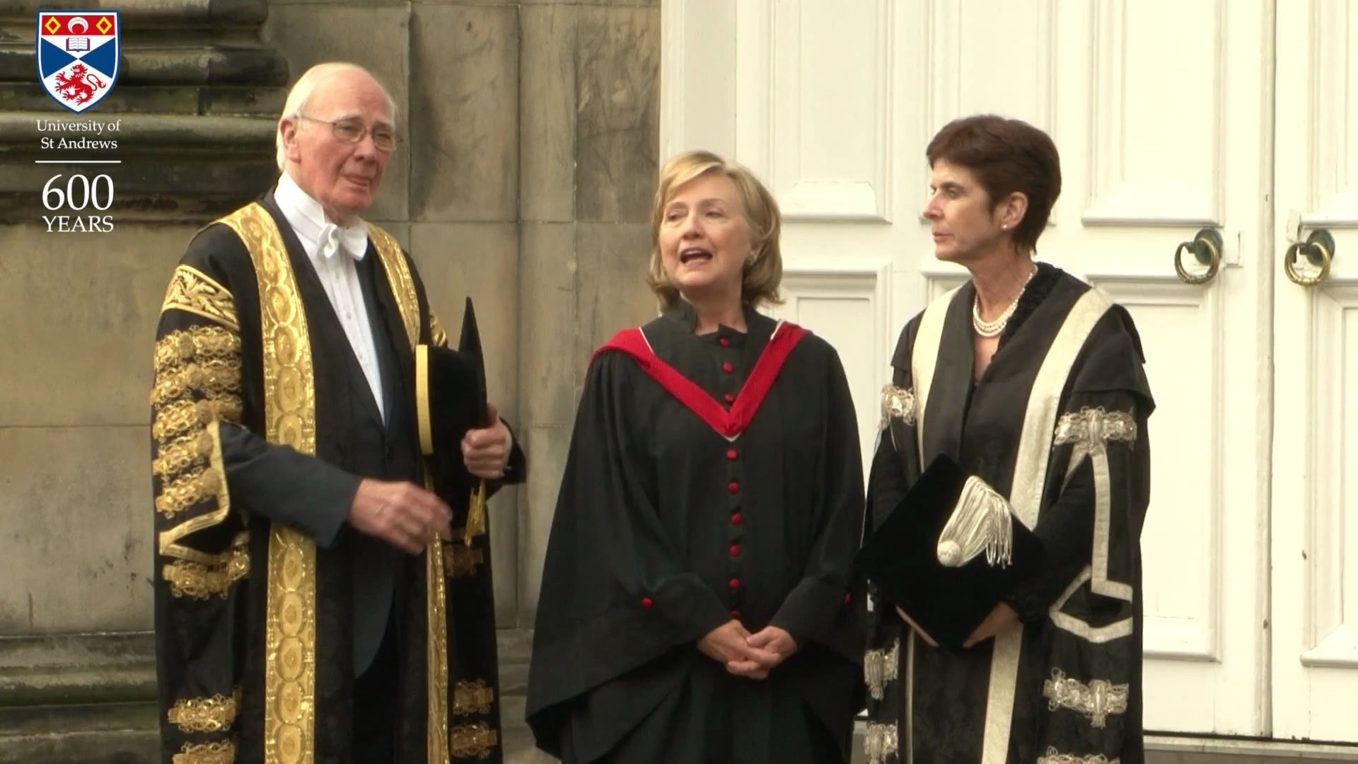 圣安600年校庆日—希拉里女士被授予荣誉法学博士学位(University of ...