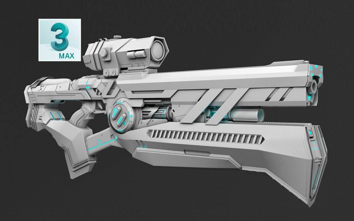 【3DMAX枪械建模】次世代武器枪械怎么建模?腾讯大佬三小时教会你!