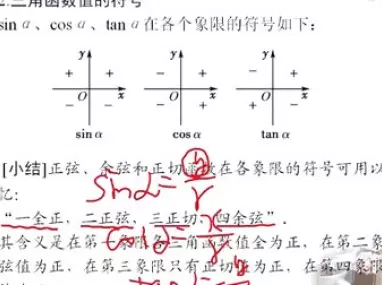 必修4第一章第三节任意角的三角函数的定义