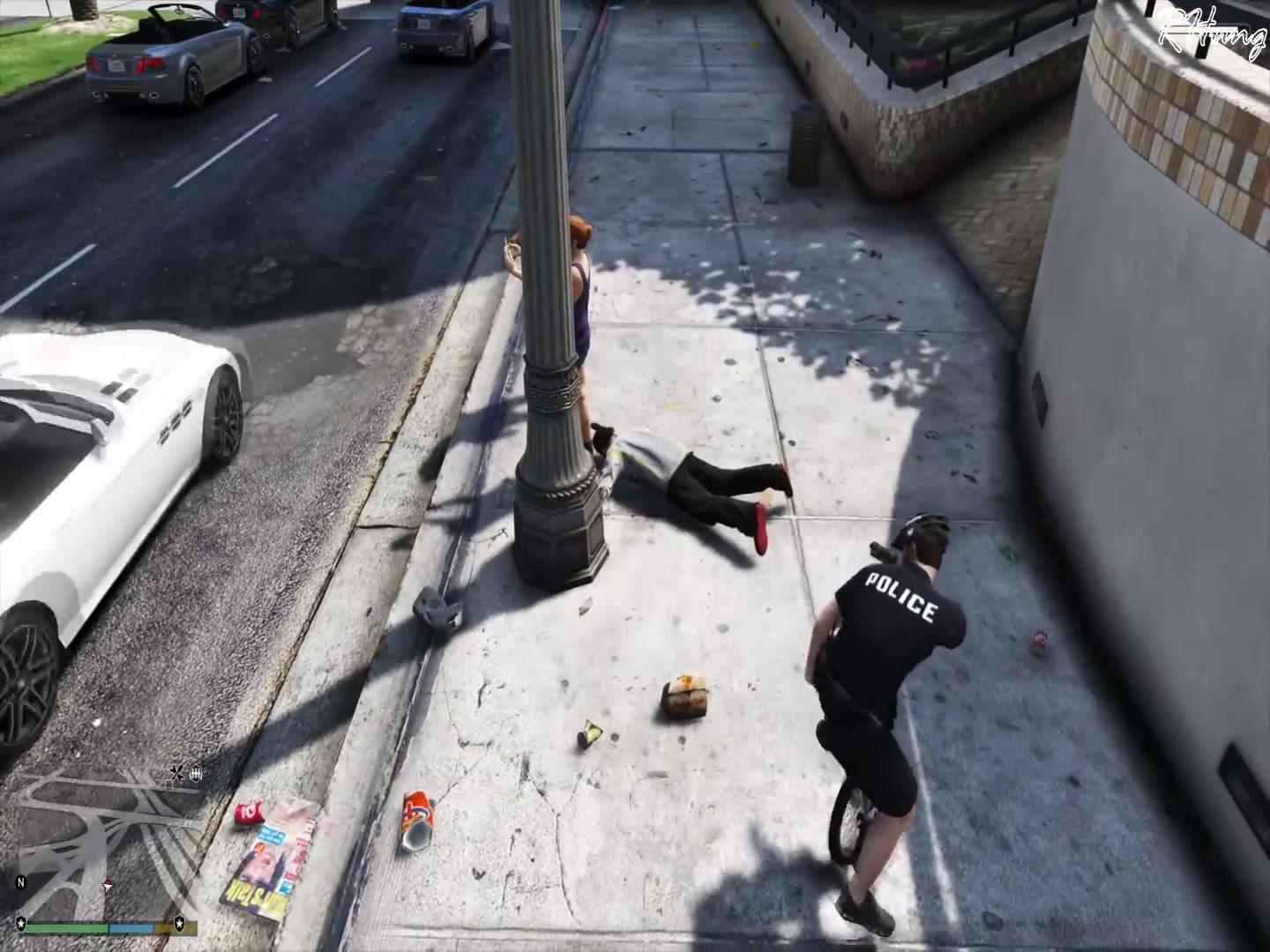 GTA5:警察模组!美女领导不让开豪车执勤,只好骑着独轮车办案了