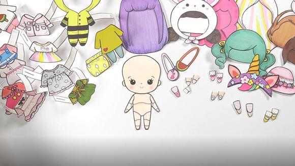 创意卡纸手工:给Q版纸娃娃做换装秀,12套衣服随心换超漂亮