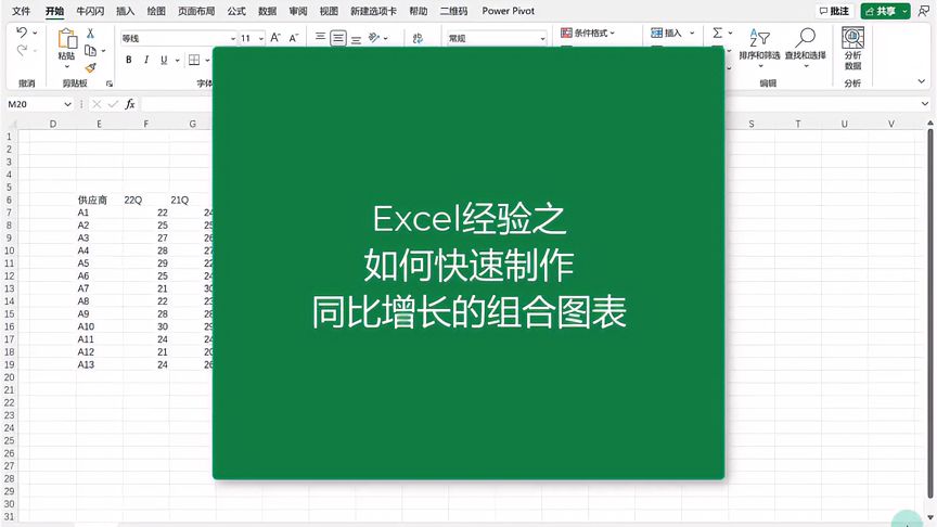 Excel同比增长图表制作方法#office办公技巧 #小白学习excel