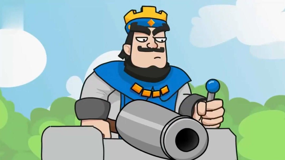 皇室战争动画片:国王亲自点燃大炮